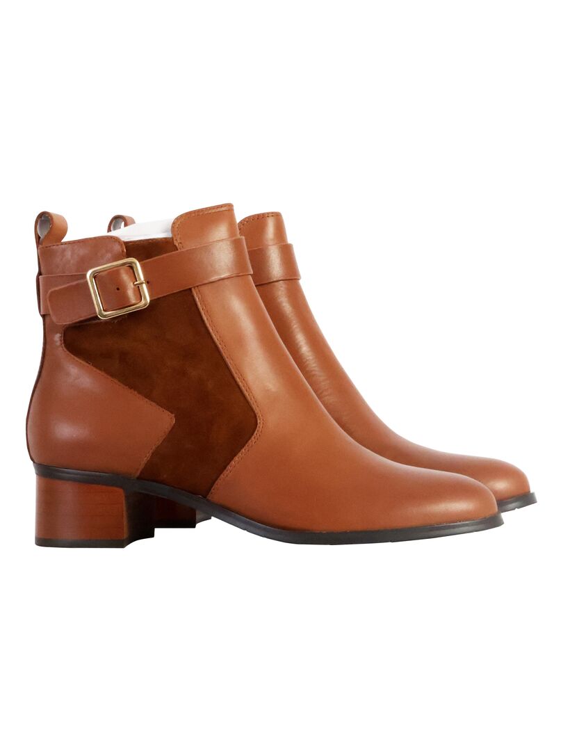 Bottine Cuir Emilie Karston Toana - Marron - Kiabi - 129.00€