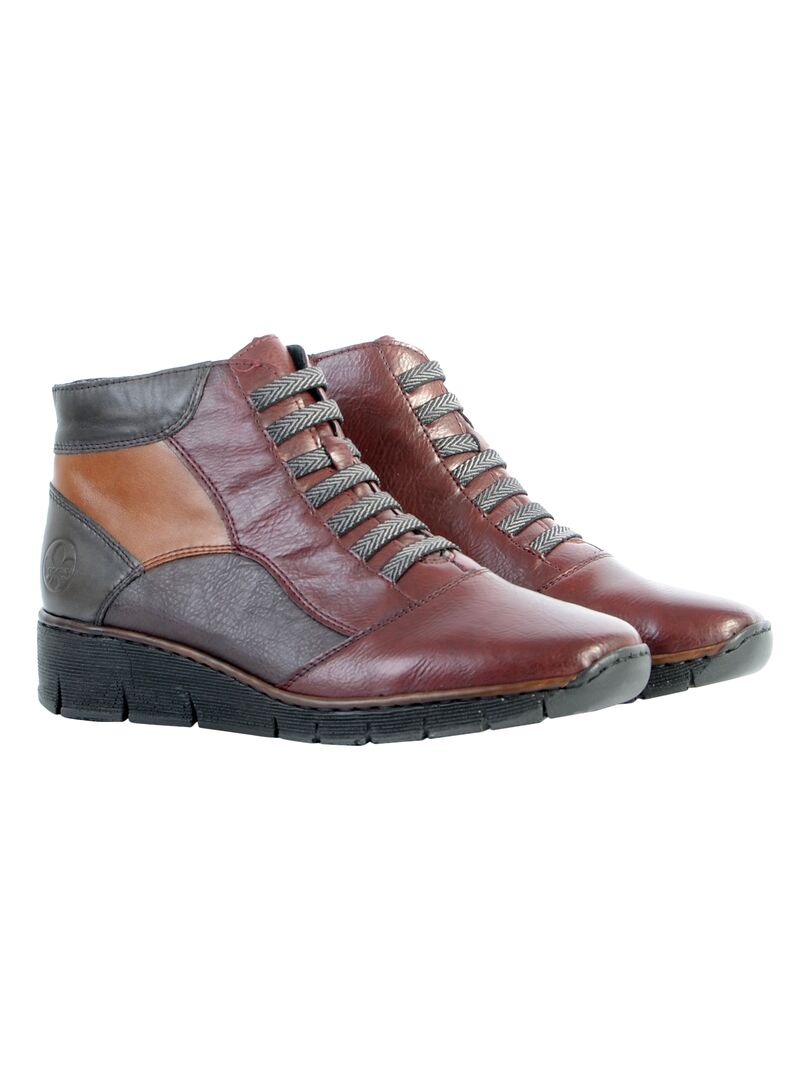 Bottine Cuir Rieker Eagle - Rouge - Kiabi - nu€