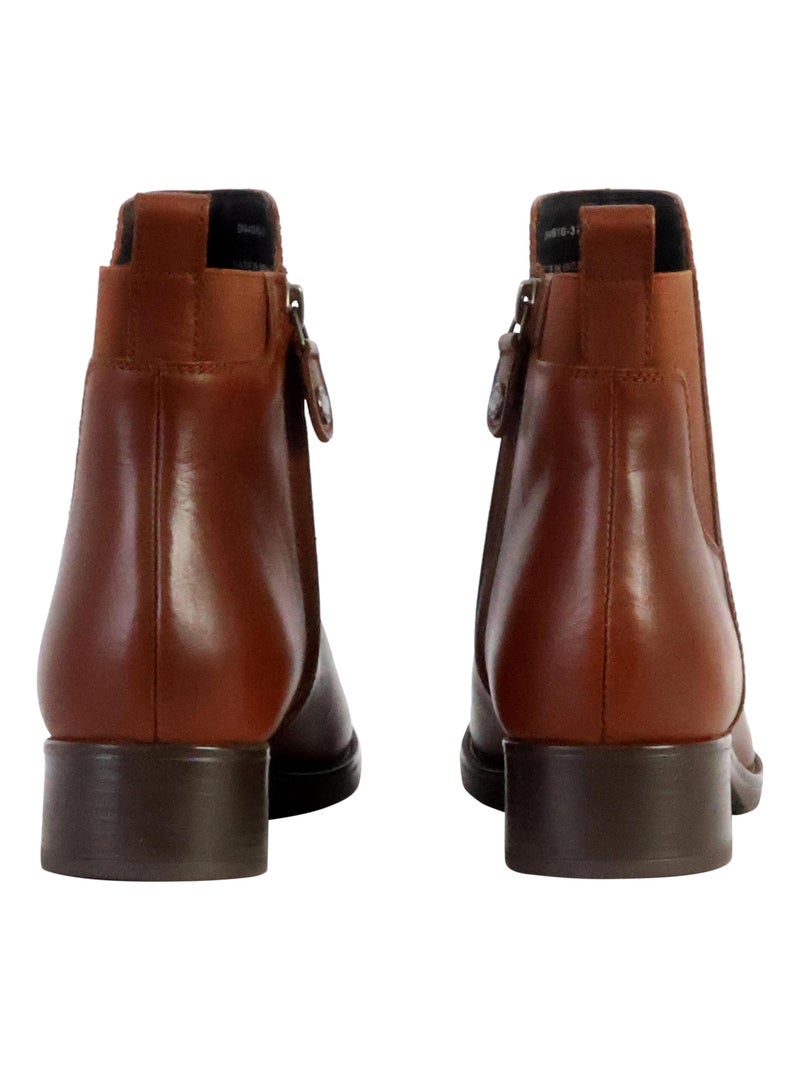 Bottine Plate Cuir Geox Felicity Smo.Lea - Marron - Kiabi - nu€