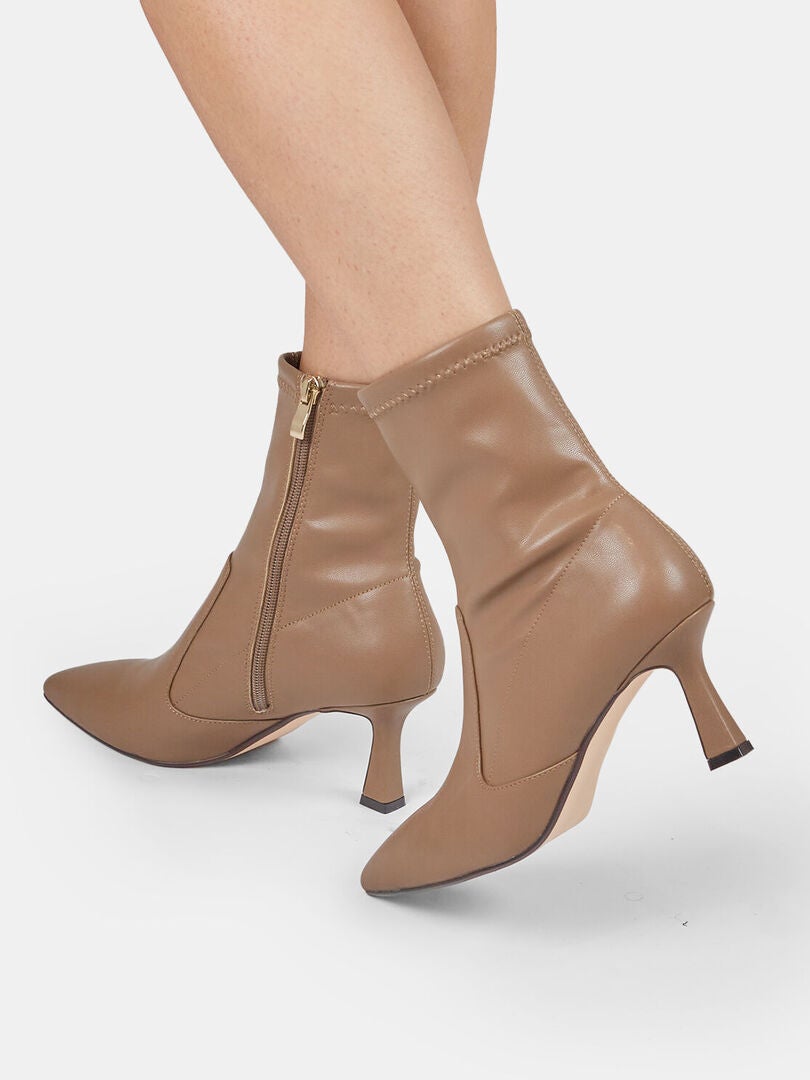 Bottines avec talon midi Bata Red Label BATA - Taupe - Kiabi - 95.99€