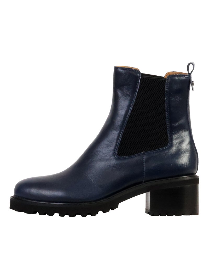 Bottines Cuir Emilie Karston Maxime - Bleu marine - Femme - 139.90€ - Kiabi