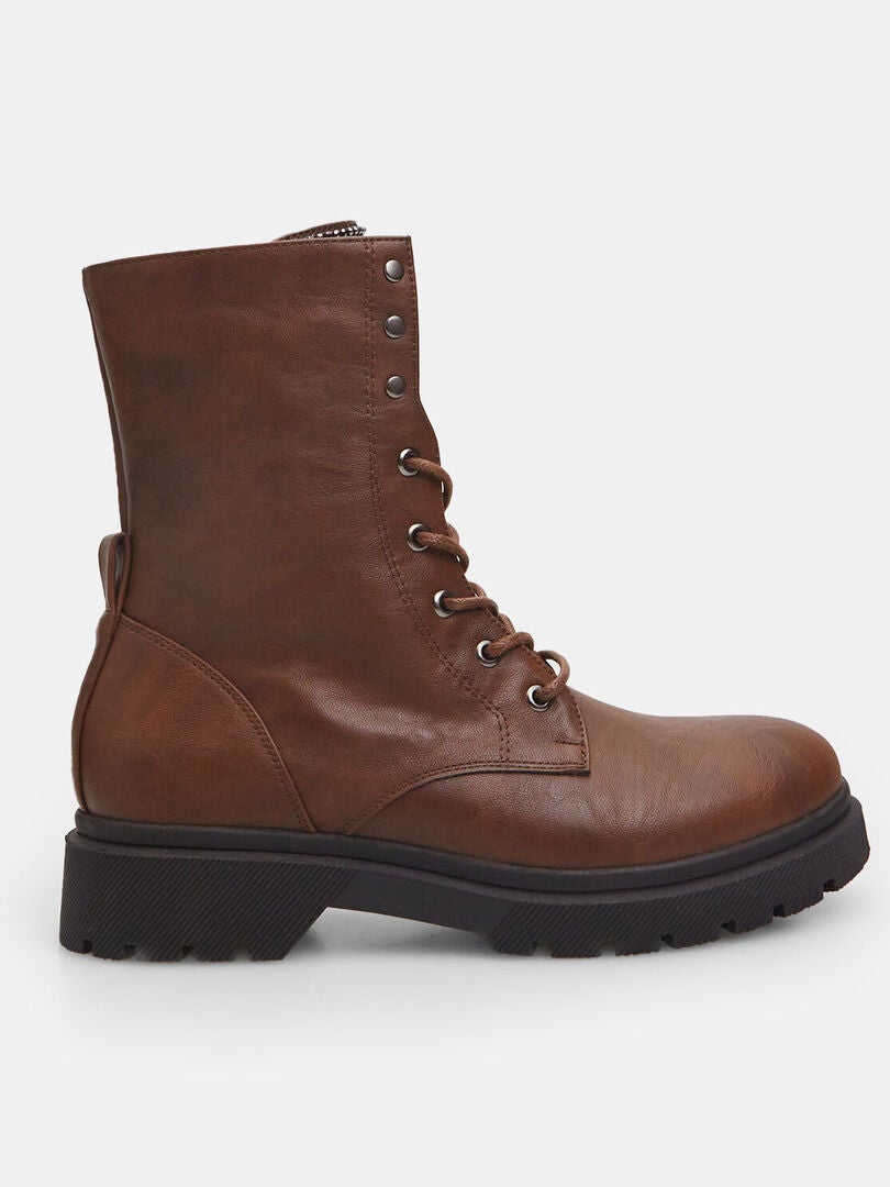 Bottines montantes à lacets BATA - Marron - Kiabi - nu€