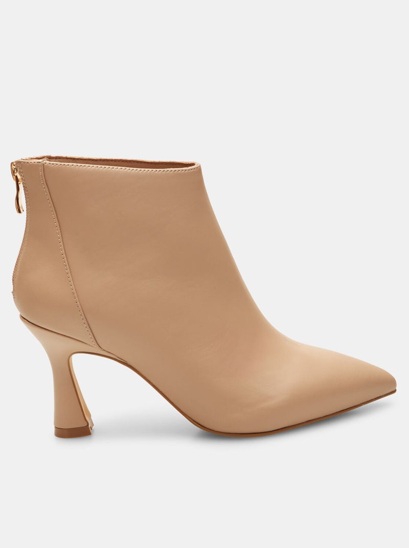 Bottines pour femme en cuir avec talon midi - Rose - Kiabi - 48.49€