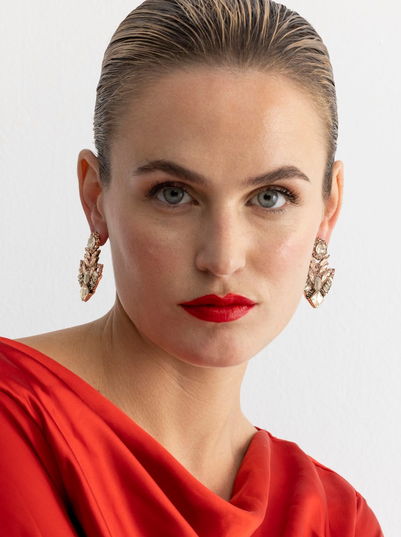 Boucles d'oreilles Luxenter avec finition plaqué or 18k Cristal ...