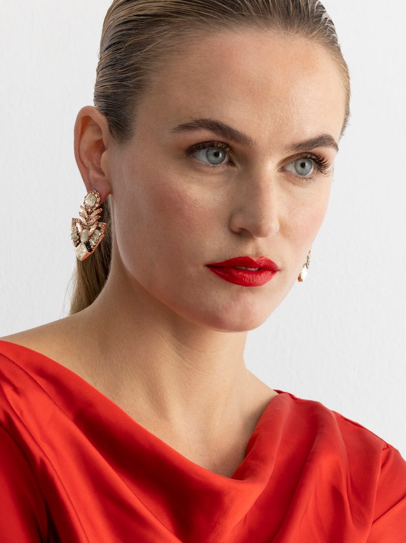 Boucles d'oreilles Luxenter avec finition plaqué or 18k Cristal ...