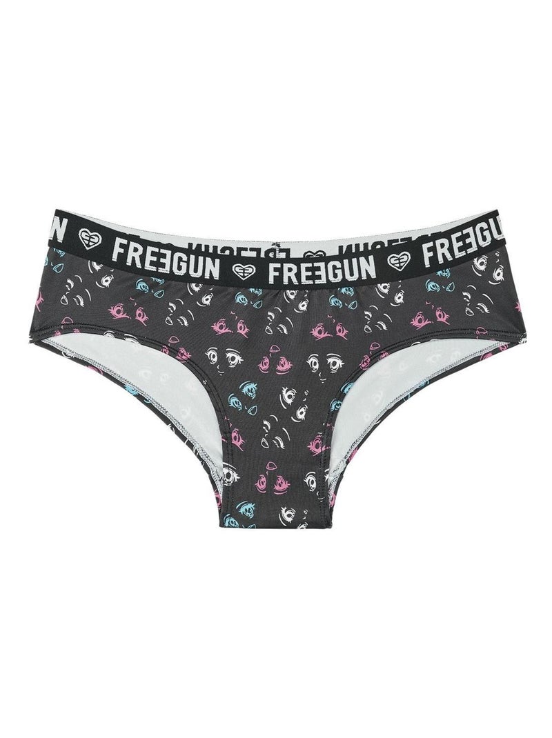 Boxer femme Emo Freegun - Noir - Kiabi - nu€