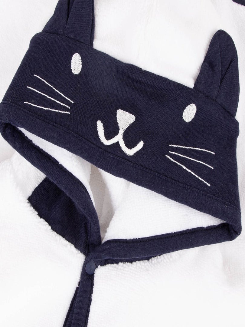 Cape De Bain Bébé À Capuche Brodée 'miniman' - Bleu marine - Kiabi - nu€