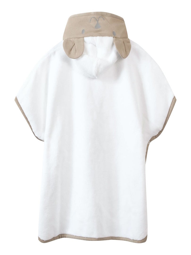 Cape De Bain Bébé À Capuche Brodée 'miniman' - Gris taupe - Kiabi - nu€