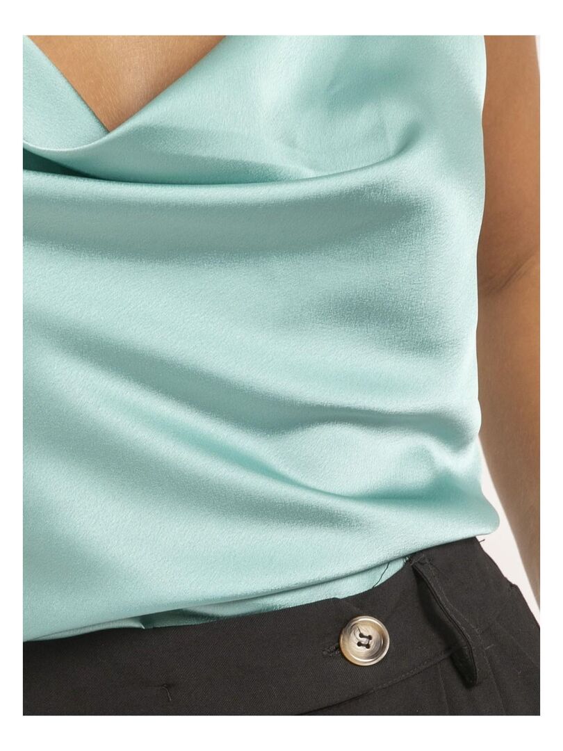 Caraco satin col bénitier FOLINE - Vert d'eau - Kiabi - 24.74€