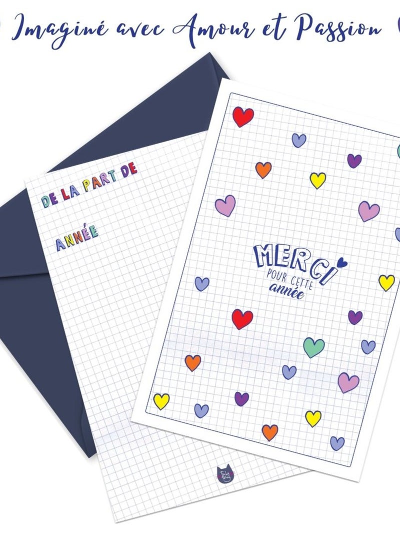 Carte fin d'année scolaire + enveloppe | Carte à gratter Merci pour ...