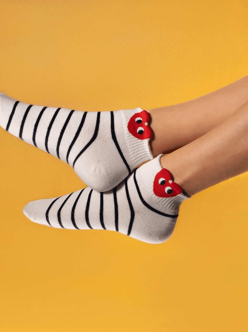 Chaussettes En Coton Coeur Des Garçons- SockUp- 35-43 - Blanc - 0.00 ...