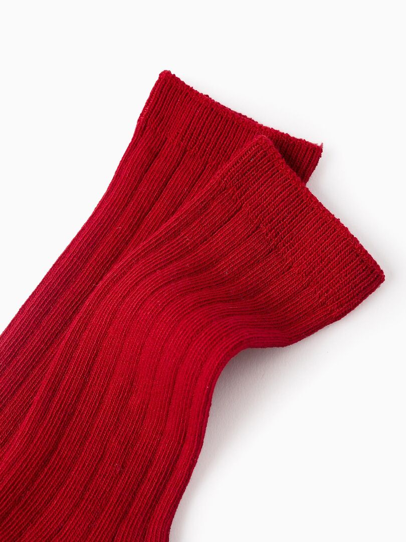 Chaussettes haut, nervuré BROTHERS&SISTERS - Rouge - Kiabi - 9.99€