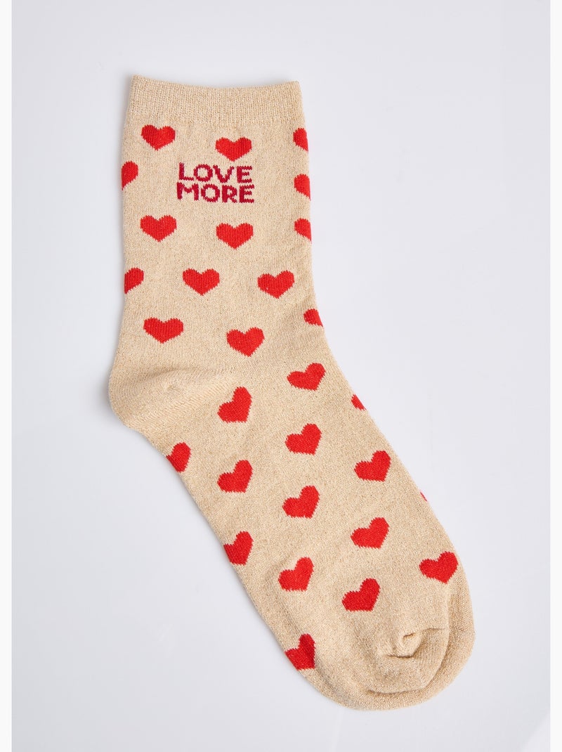 Chaussettes pailletées à message - AFIBEL - Doré - Femme - 8.99€ - Kiabi
