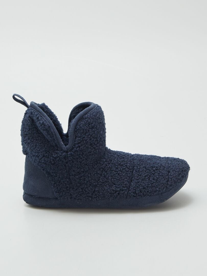 Chaussons boots effet moutonné - noir - Kiabi - 13.00€
