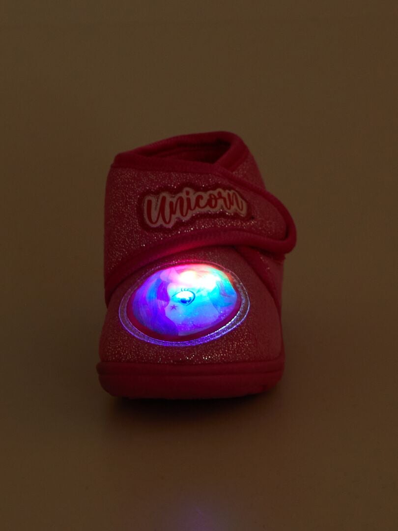 Chaussons montant à scratch - Rose - Kiabi - 12.00€