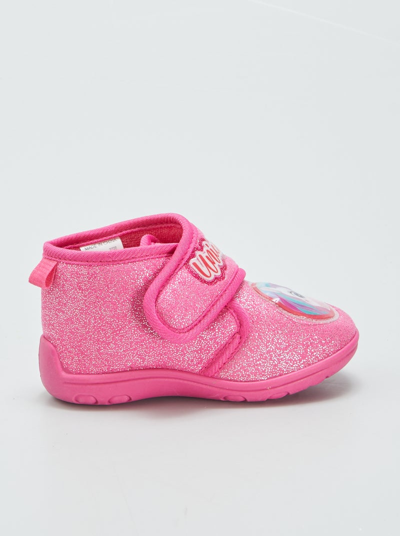 Chaussons montant à scratch - Rose - 12.00€ - Kiabi