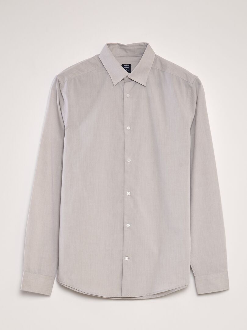 Chemise classique unie - Gris - Kiabi - 13.00€