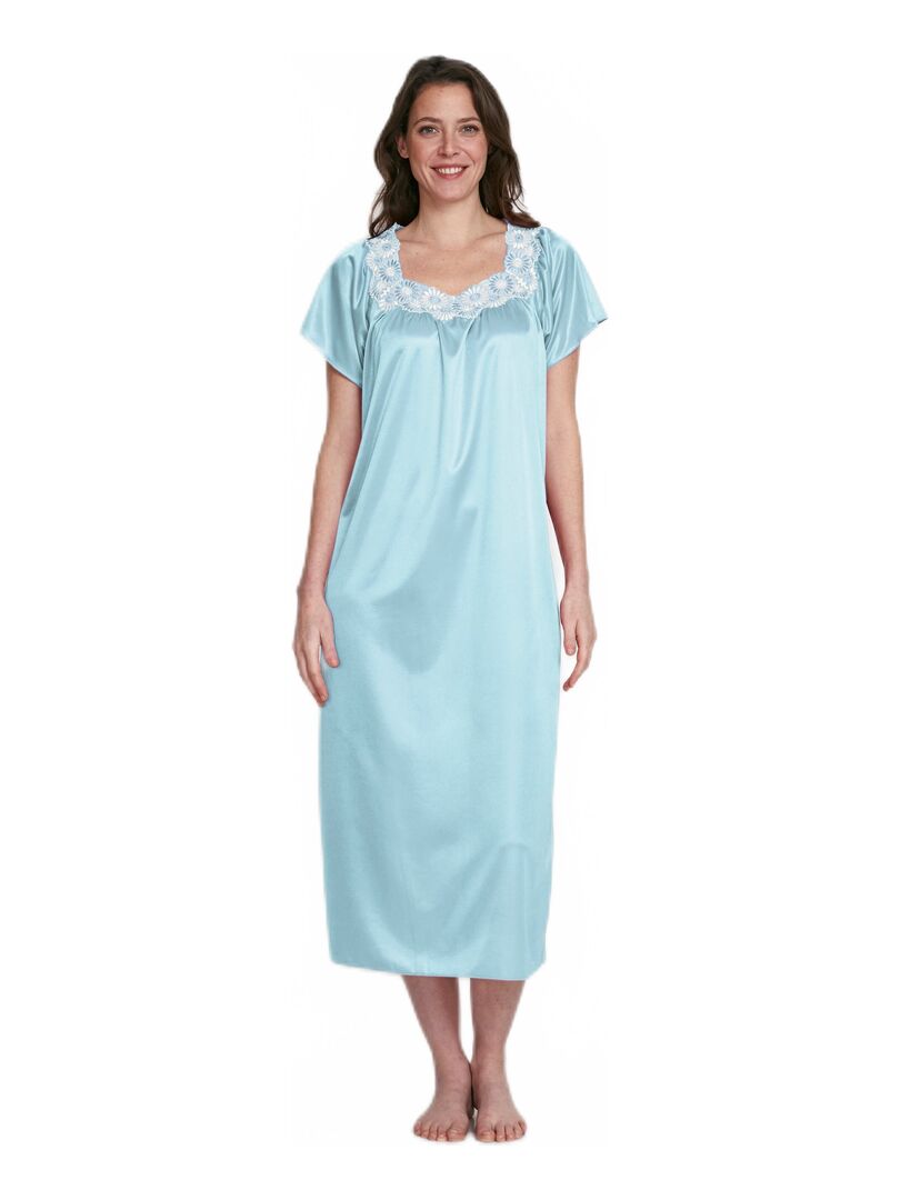 Chemise de nuit raffinée - Bleu turquoise - Kiabi - nu€