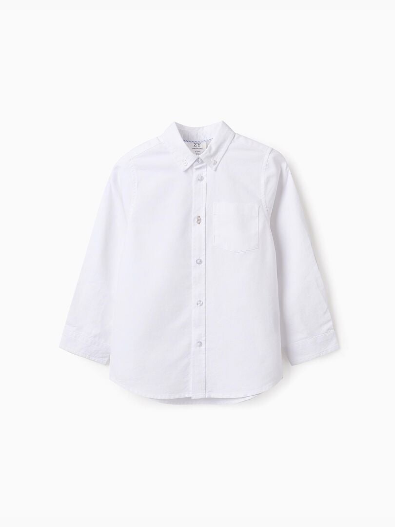 Chemise En Coton Pour Garçon manches longues - Blanc - Kiabi - 22.99€