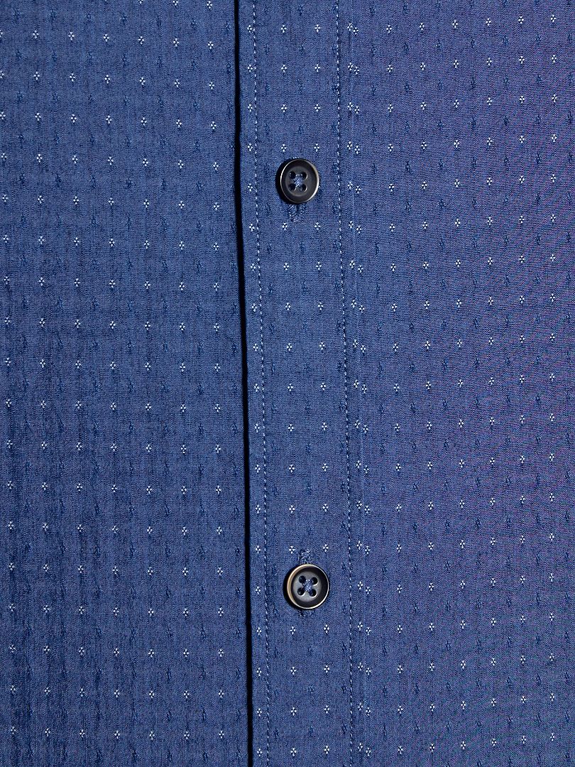 Chemise en coton texturé - bleu - Kiabi - 20.00€