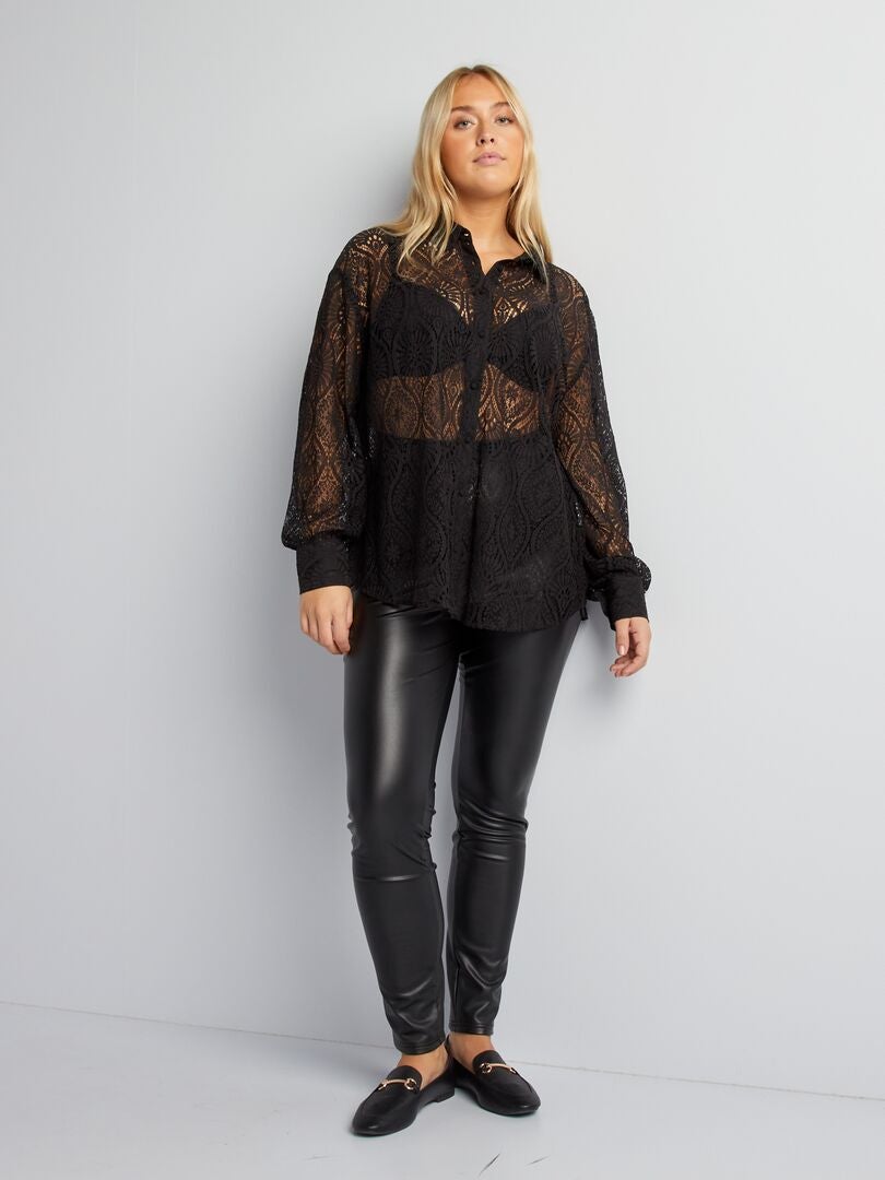 Chemise en dentelle - noir - Kiabi - 25.00€