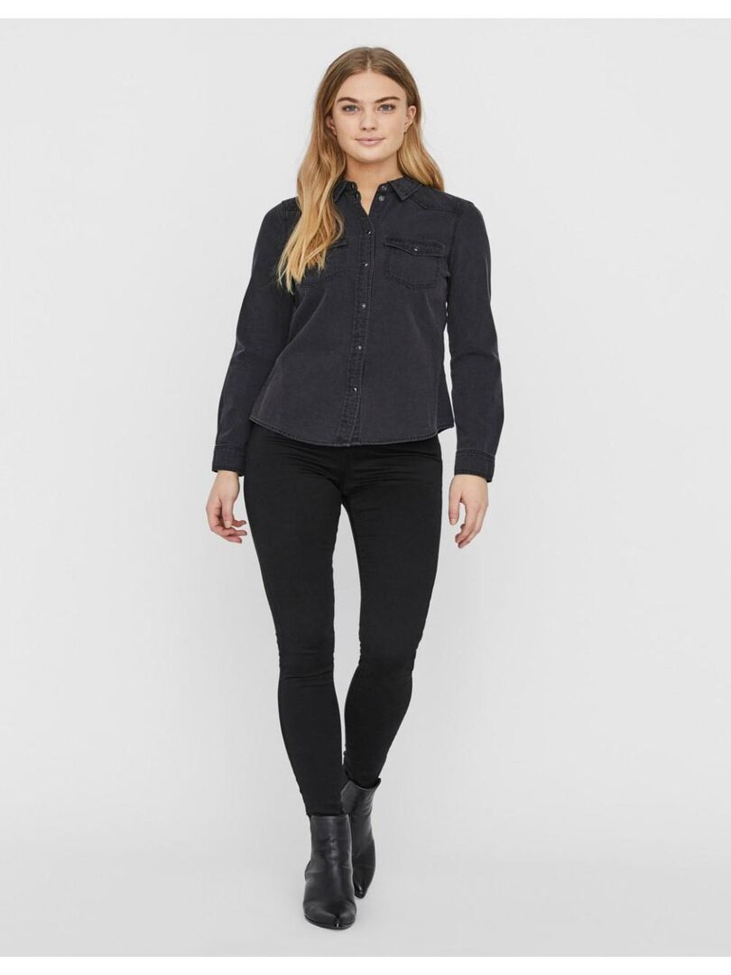 Chemise en jeans Vero Moda - Noir Noir - Kiabi - nu€