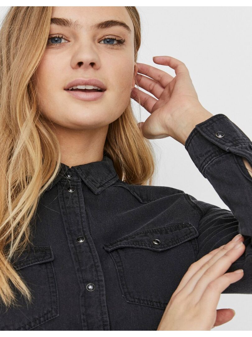 Chemise en jeans Vero Moda - Noir Noir - Kiabi - nu€