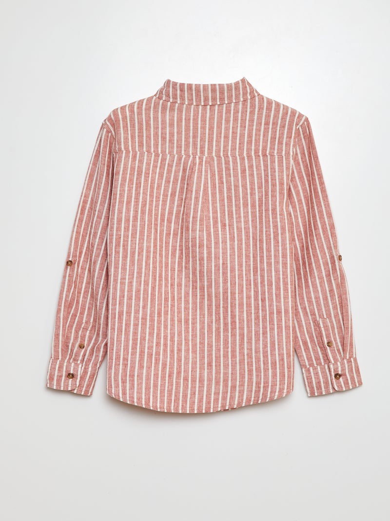 Chemise en lin mélangé - ROUGE - Garçon - 9.60€ - Kiabi
