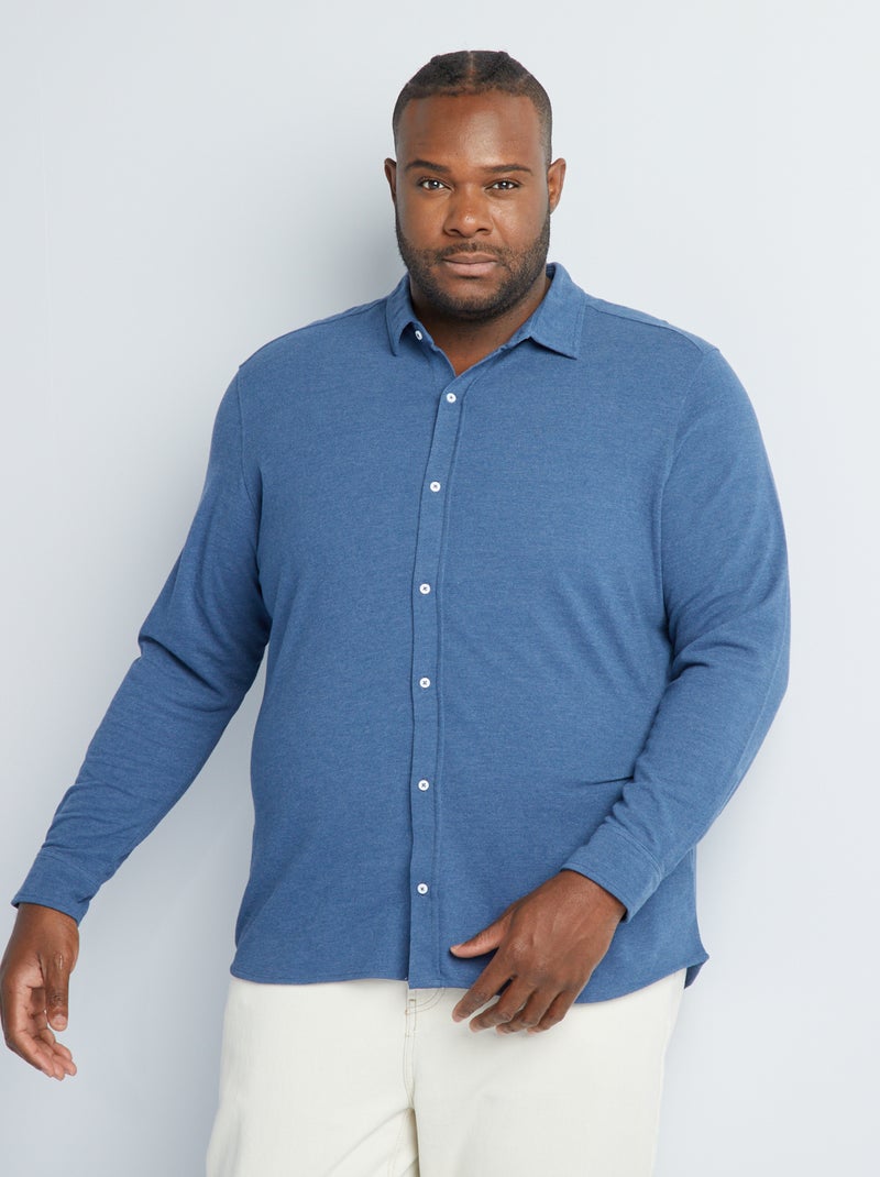 Chemise en piqué - Bleu - Kiabi - 20.00€