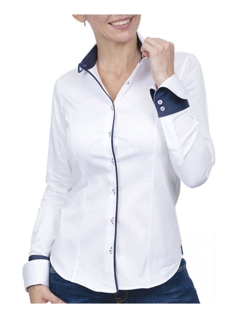 Chemise femme napolitaine coupe cintrée ASHLEY Andrew Mac Allister Rose ...