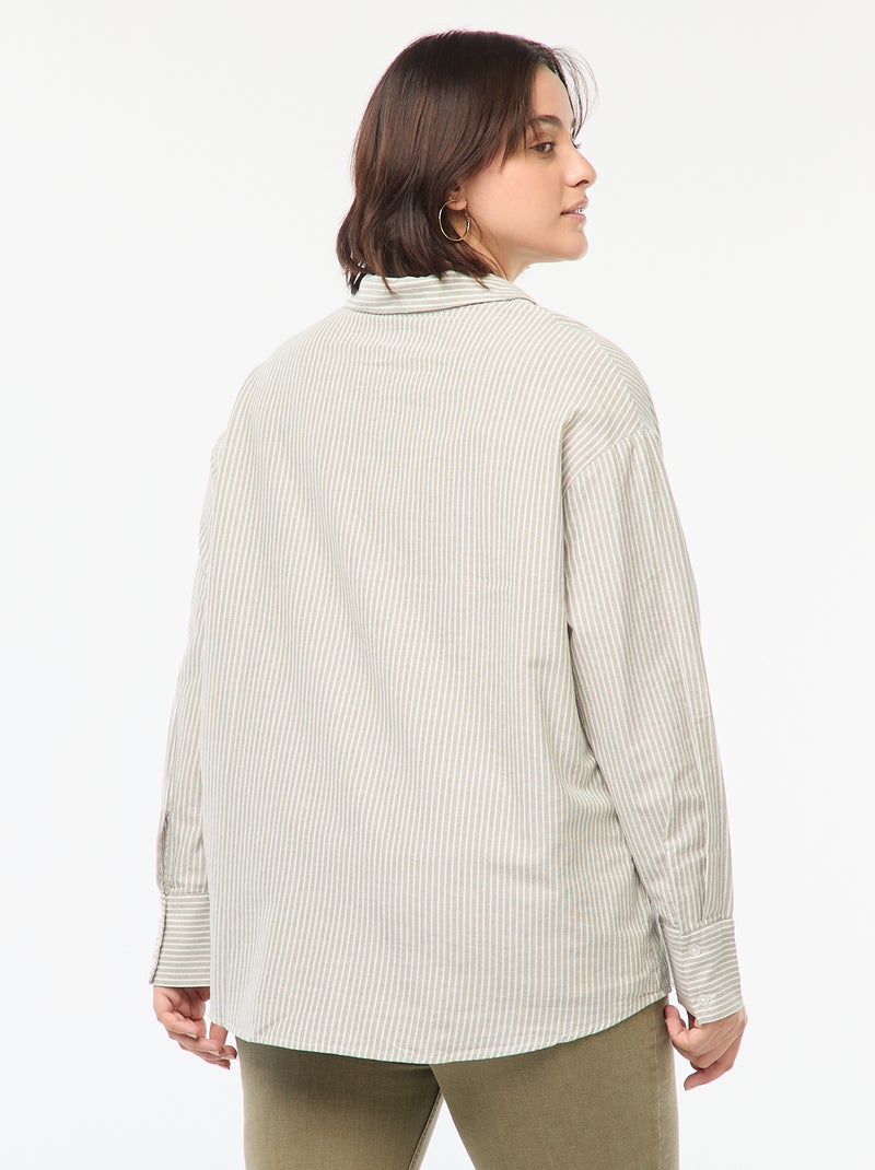 Chemise fluide oxford - Kaki - Grandes tailles - Femme - 11.70€ - Kiabi