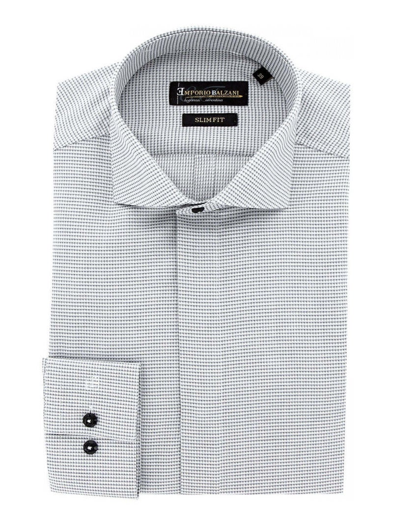 Chemise homme mode gorge cachée à motifs coupe cintrée ANDREA Emporio balzani Gris , 44 - Gris ...