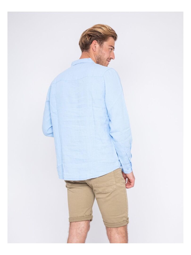 Chemise manches longues pur lin DALAMO - Bleu ciel - Kiabi - 41.93€