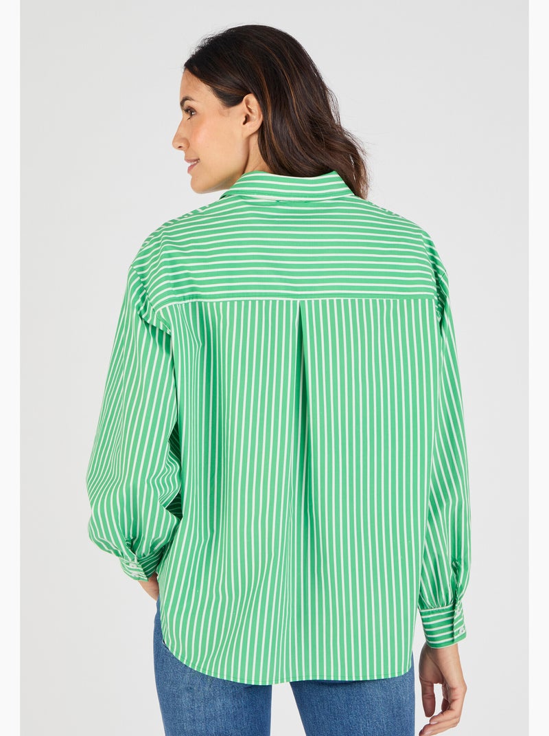 Chemise rayée - Damart - Vert - Femme - 24.99€ - Kiabi