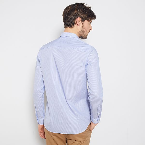 Chemise Rayée En Popeline Homme Blancbleu Kiabi 1800€