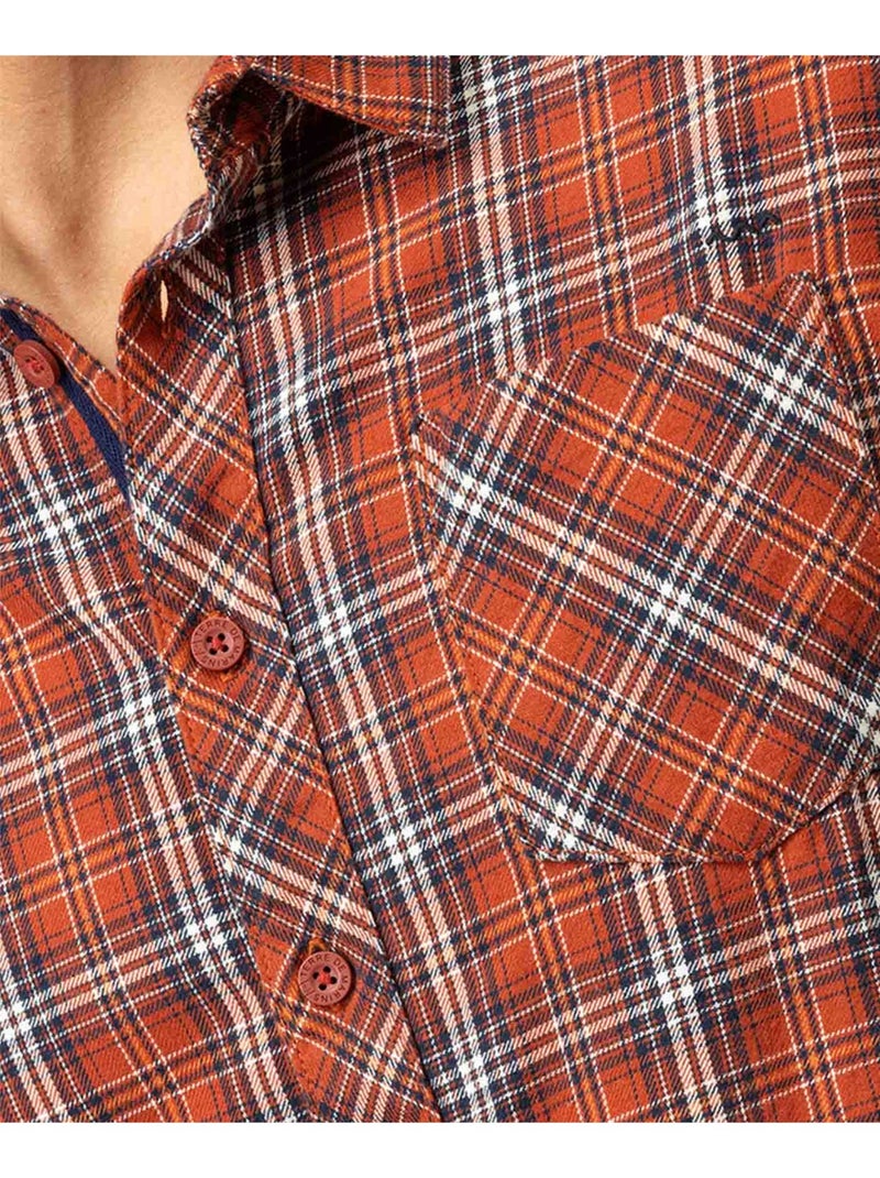 Chemise rouille à carreaux Homme - Terre de Marins - Rouge - Kiabi - 42.00€