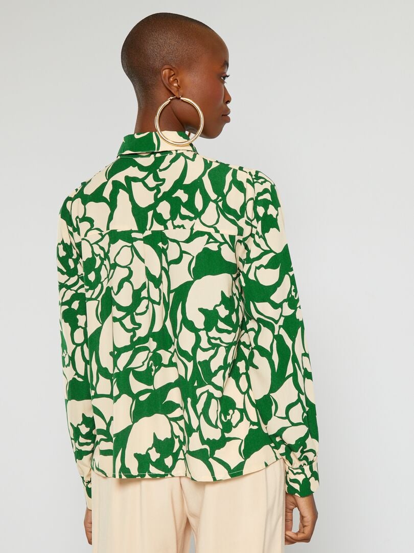 Chemisier fluide avec imprimé - Vert - Kiabi - 10.00€