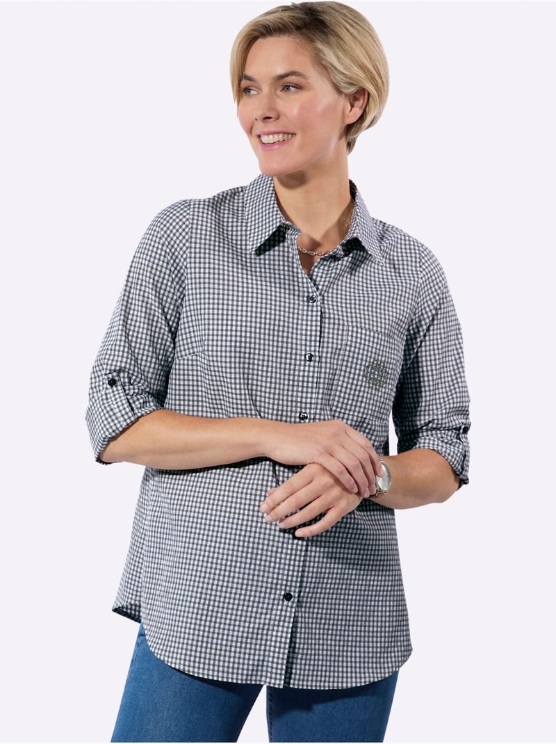 Chemisier Long 50% Coton - Taille Standard - Witt - Noir Blanc - Femme ...