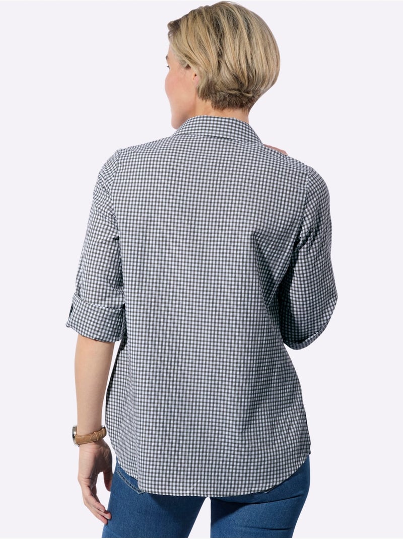 Chemisier Long 50% Coton - Taille Standard - Witt - Noir Blanc - Femme ...