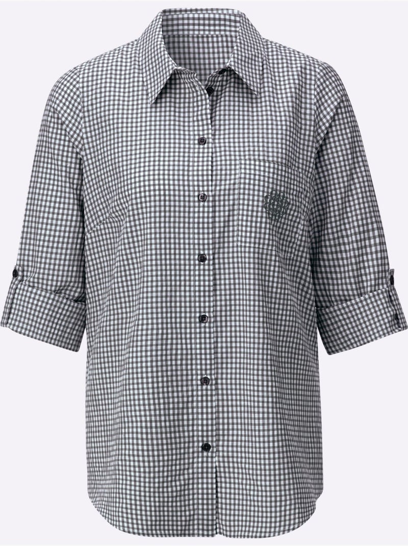 Chemisier Long 50% Coton - Taille Standard - Witt - Noir Blanc - Femme ...