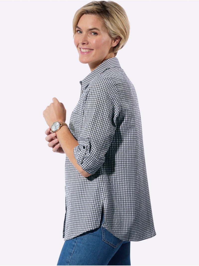 Chemisier Long 50% Coton - Taille Standard - Witt - Noir Blanc - Femme ...