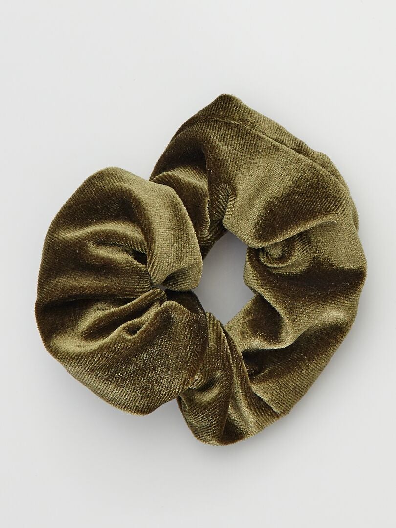 Chouchou en velours doux - Kaki - Kiabi - 1.25€