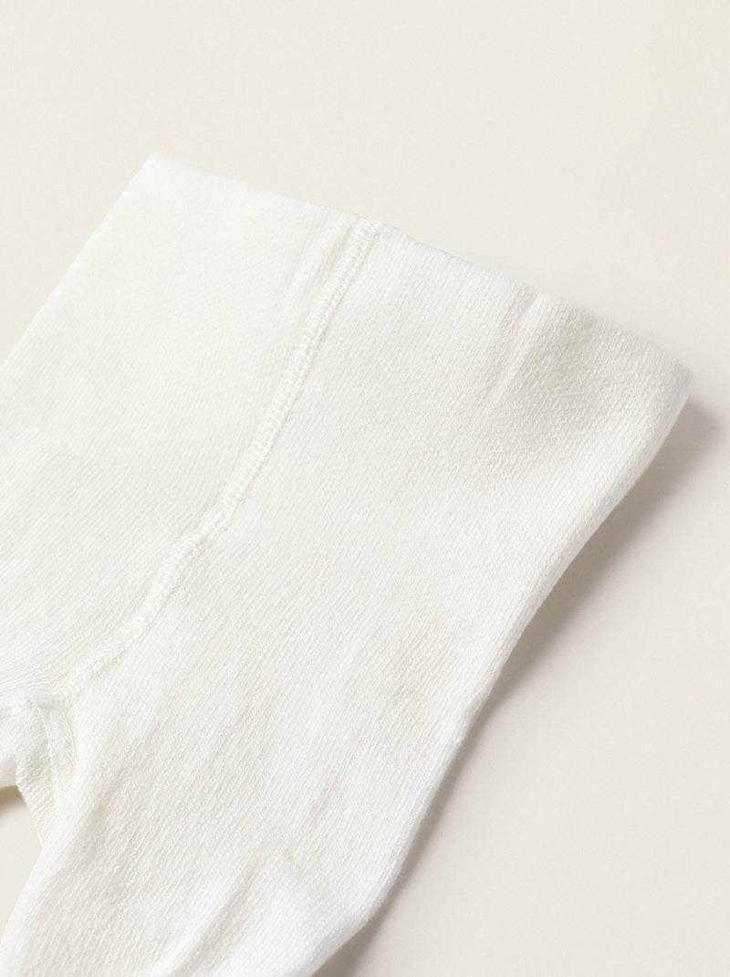 Collants En Maille Avec Taille Haute - Blanc - Bébé garçon - 0.00€ - Kiabi