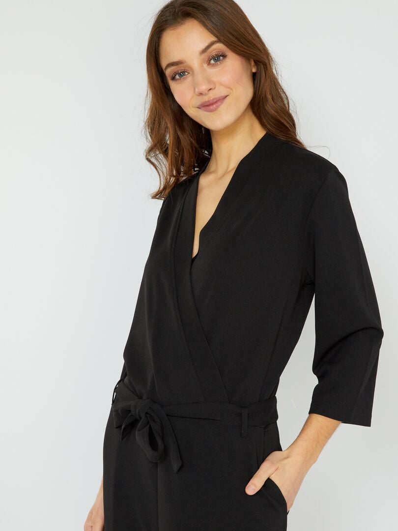 Combinaison en maille crêpe 'JDY' - noir - Kiabi - 38.00€