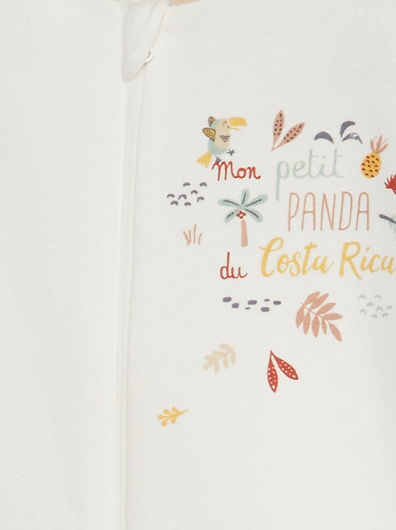 Combinaison en molleton + chausson - Blanc - Bébé - 9.90€ - Kiabi