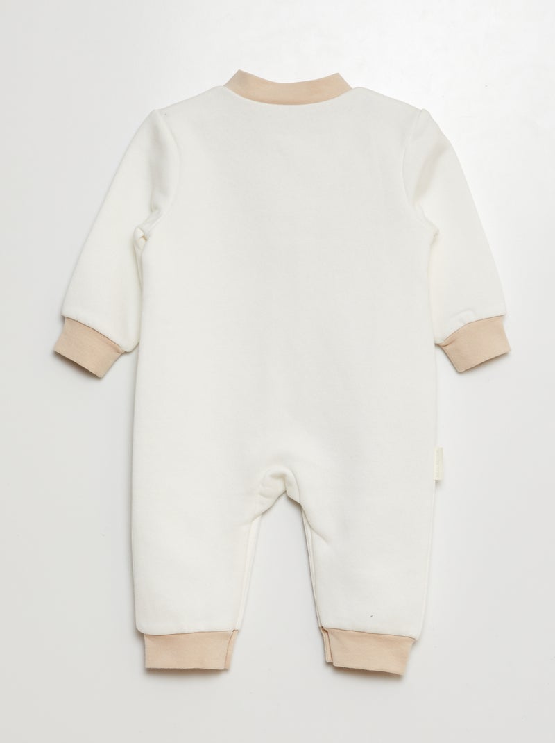 Combinaison en molleton + chausson - Blanc - Bébé - 9.90€ - Kiabi