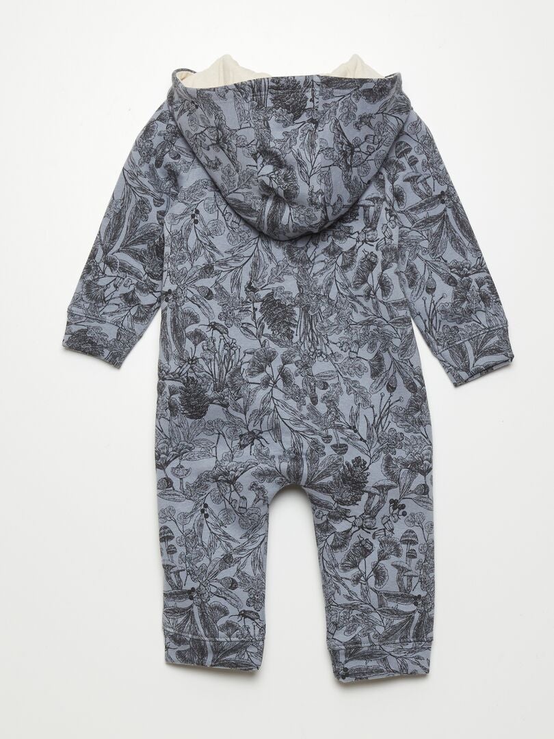 Combinaison imprimée en molleton X Faunesque - Bleu - Kiabi - 14.00€