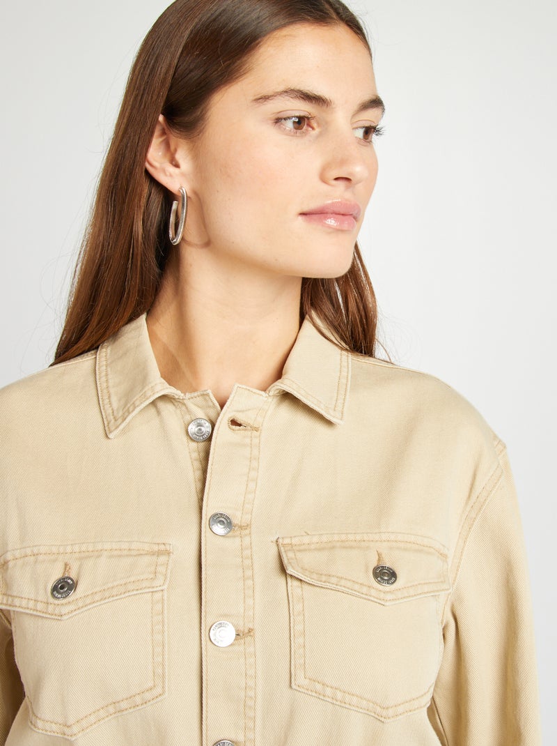 Combinaison longue en jean - Beige - Femme - 9.00€ - Kiabi