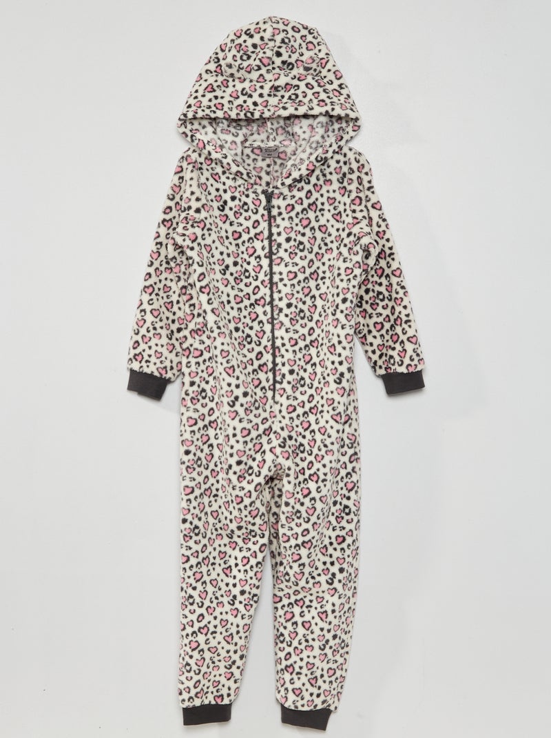 Combinaison pyjama 'chat' - Beige/rose - 17.00€ - Kiabi