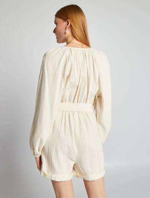 Combishort femme gaze de coton